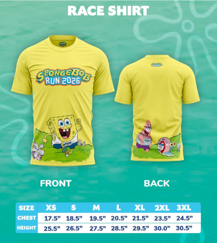 SpongeBob Run 2026: Registration, Add-on official merchandise, and ...